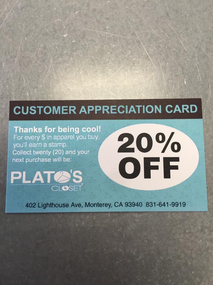 Customer Appreciation Cards at Plato's Closet | Lighthouse District